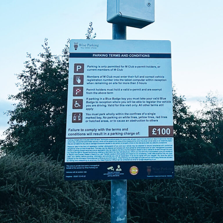 Signage - Wise Parking - Car parking solutions for your land